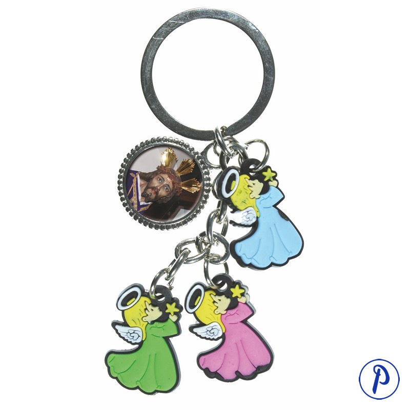 LLAVERO 3 ANGELITOS CAUCHO C/ FOTO - Pripimar